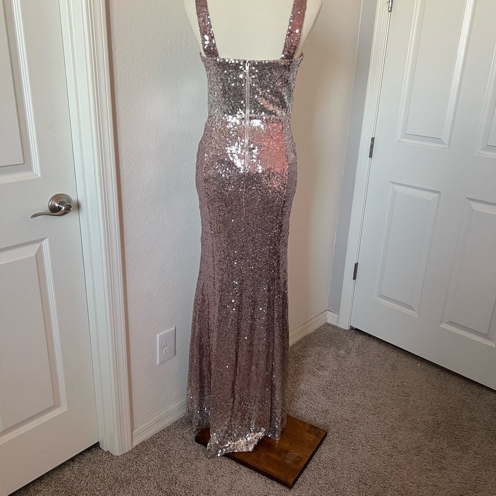 Crystal Dolls Pink Sequined Ombre Sleeveless V Neck F… - Gem